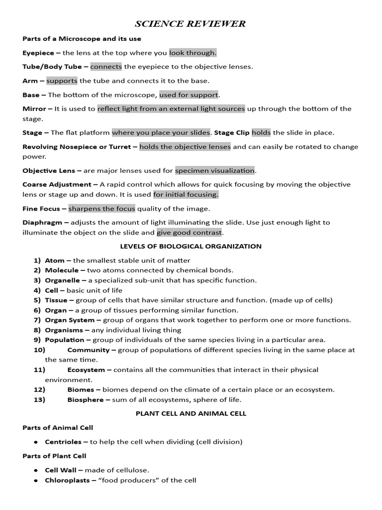 Science Reviewer Quarter 2 | PDF | Cell (Biology) | Reproduction