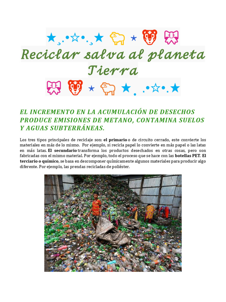 Dia Del Reciclaje | PDF | Reciclaje | Residuos
