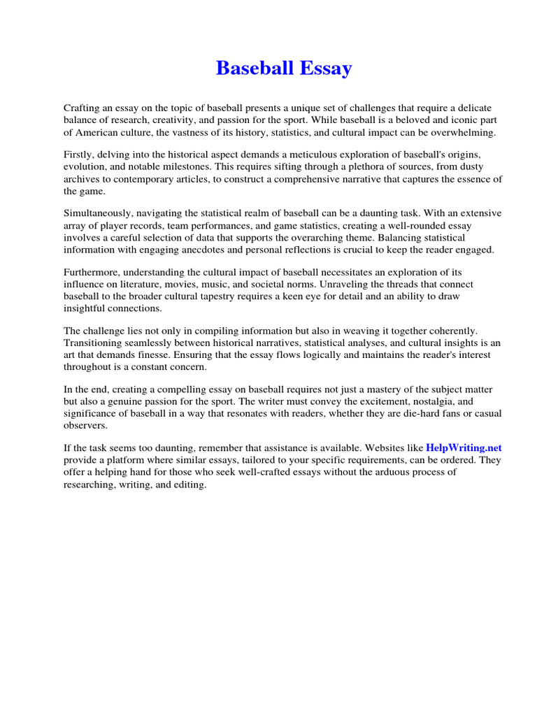 Baseball Essay | PDF | Securities (Finance) | Economies