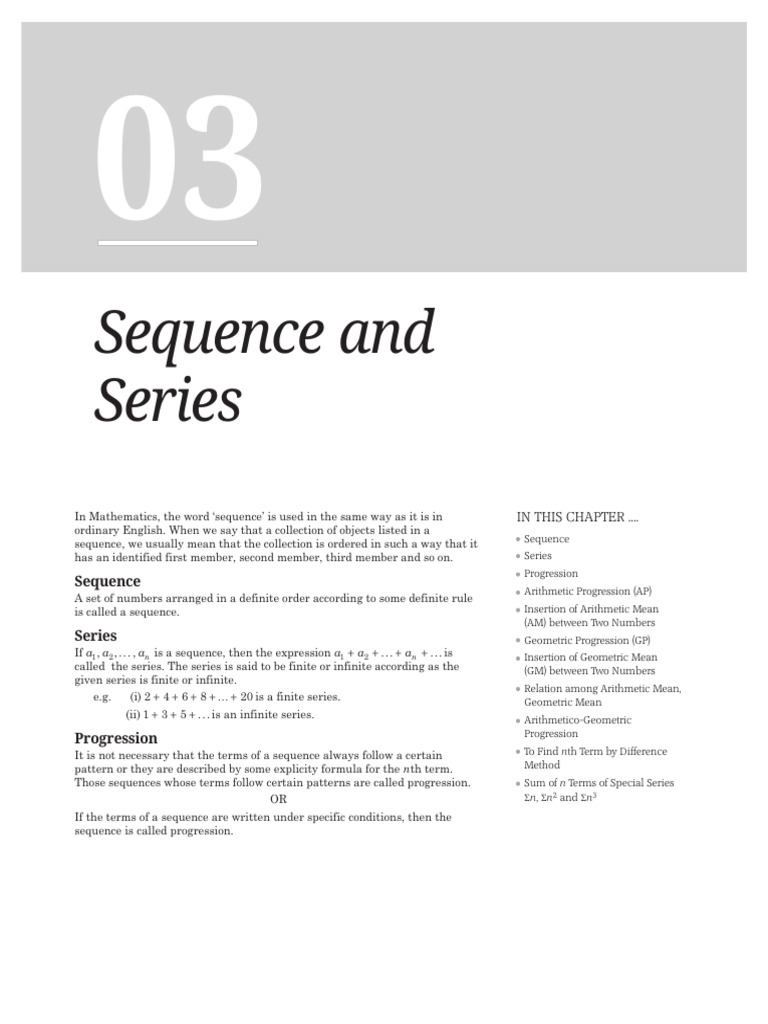 Sequence and Series-1 | PDF | Sequence | Mean