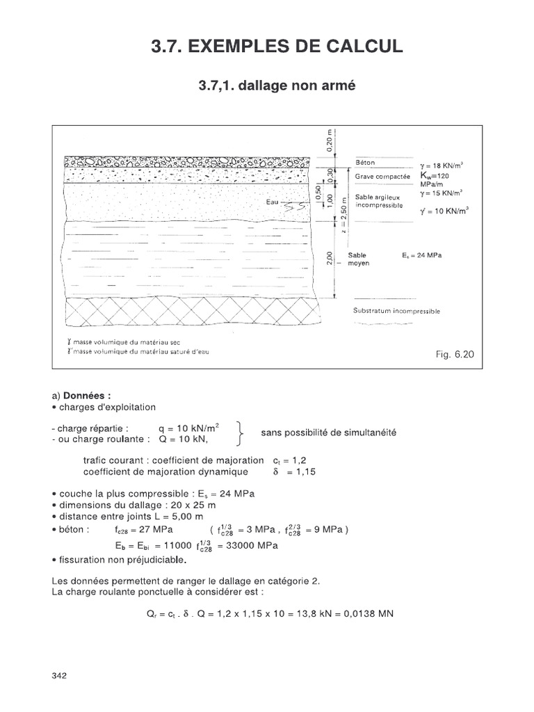 Exemple Calcul Dallage Tassement Superieur à 20mm Mais Égale Au ...