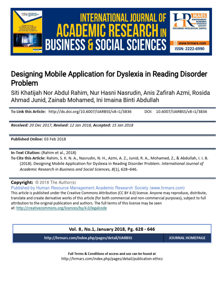 Designing Mobile Application For Dyslexi-1 | PDF | Dyslexia | Learning ...