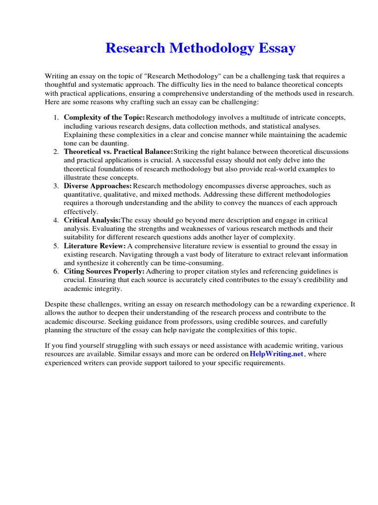 Research Methodology Essay | PDF | Methodology | Zionism