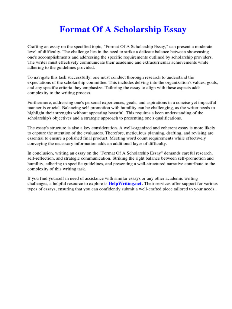 Scholarship Essay Formatting Guide | PDF | Omega 3 Fatty Acid | Fatty Acid