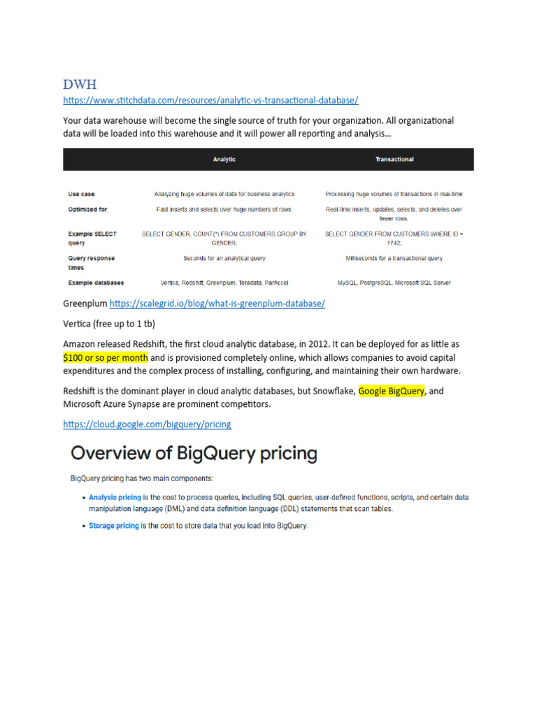 DWH | PDF | Apache Hadoop | Databases