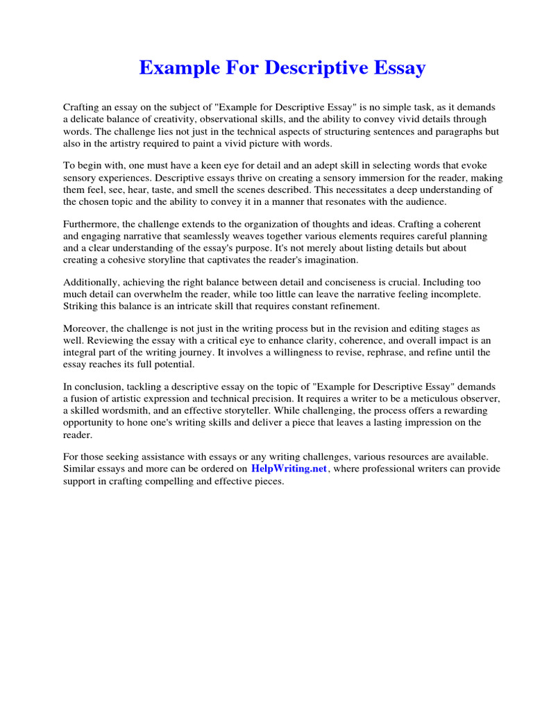 Example For Descriptive Essay | PDF | Essays | Rhodes