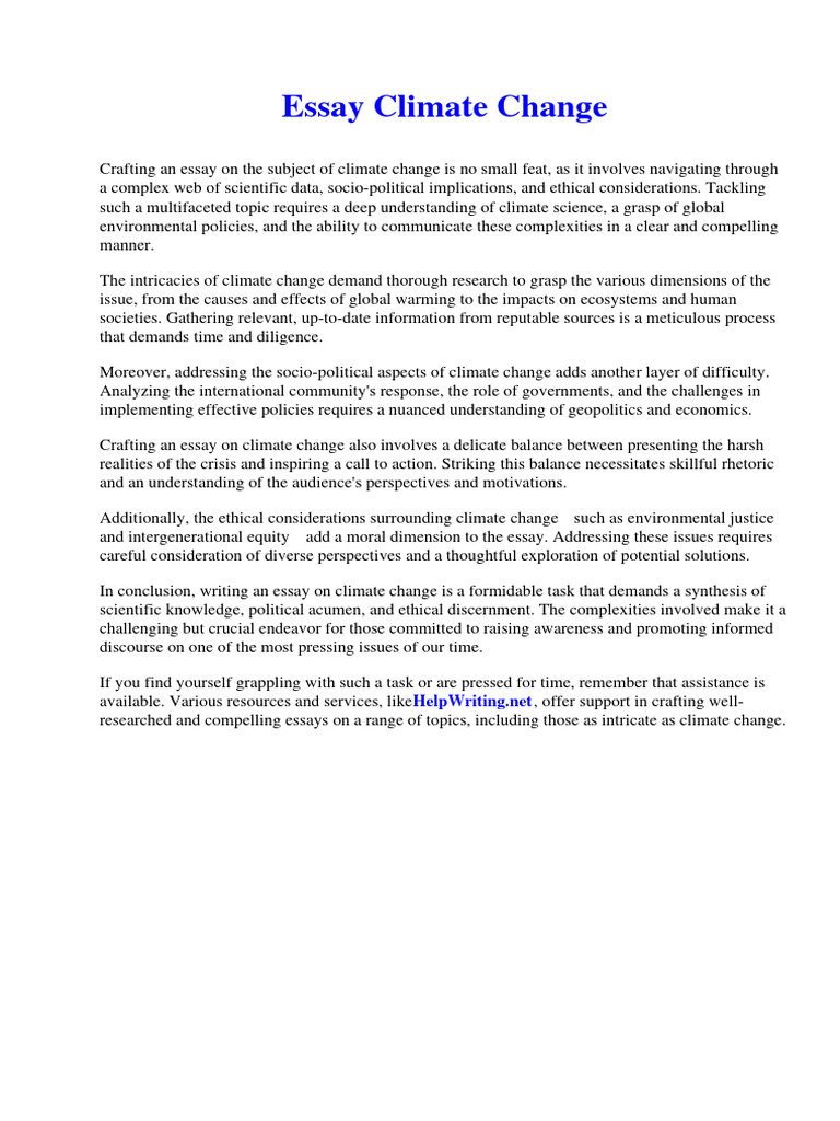 Essay Climate Change | PDF | Climate Change | Friedrich Nietzsche