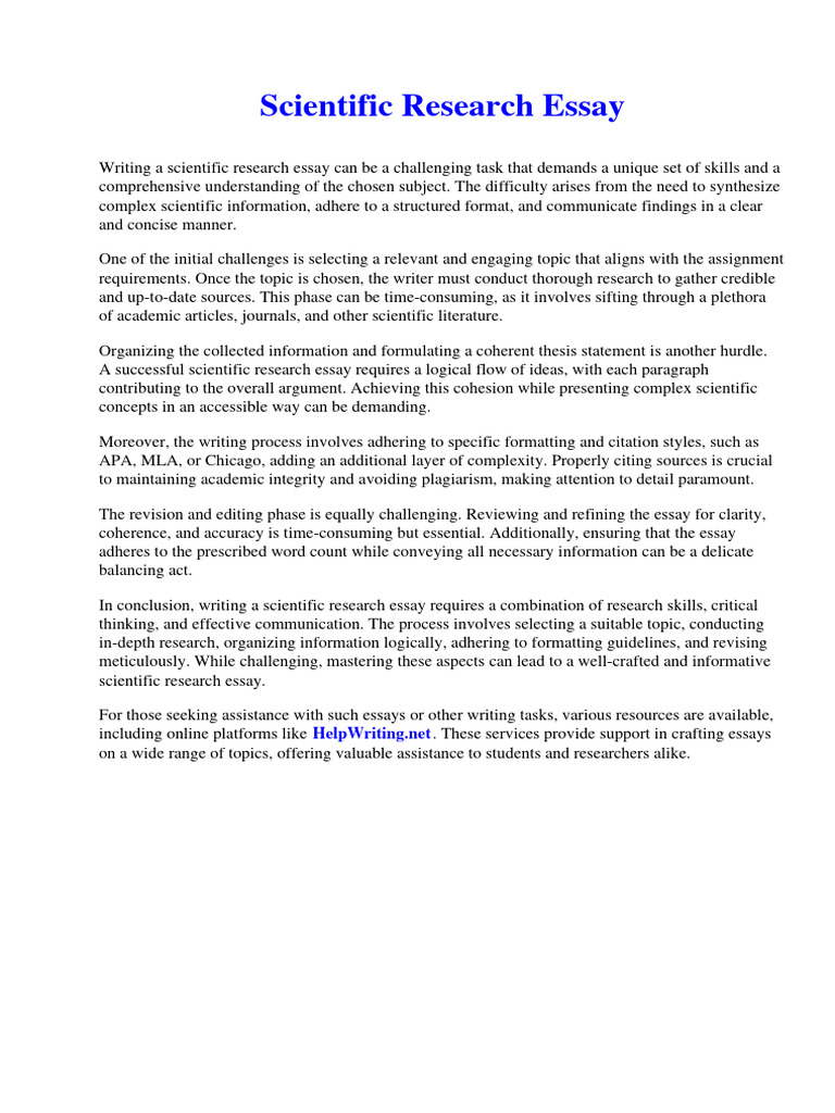Scientific Research Essay | PDF | Colombia | Information