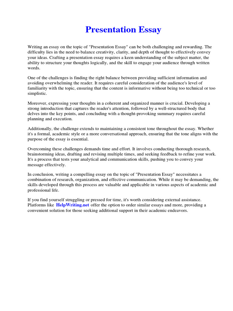 Presentation Essay | PDF | Solitary Confinement | Essays