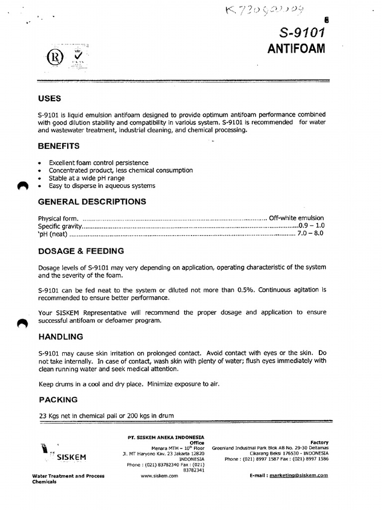 Antifoam K730900009 | PDF