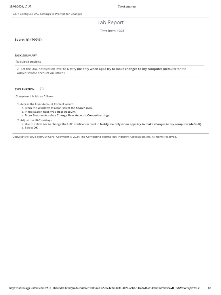 Configure UAC Settings To Prompt For Changes | PDF | Business