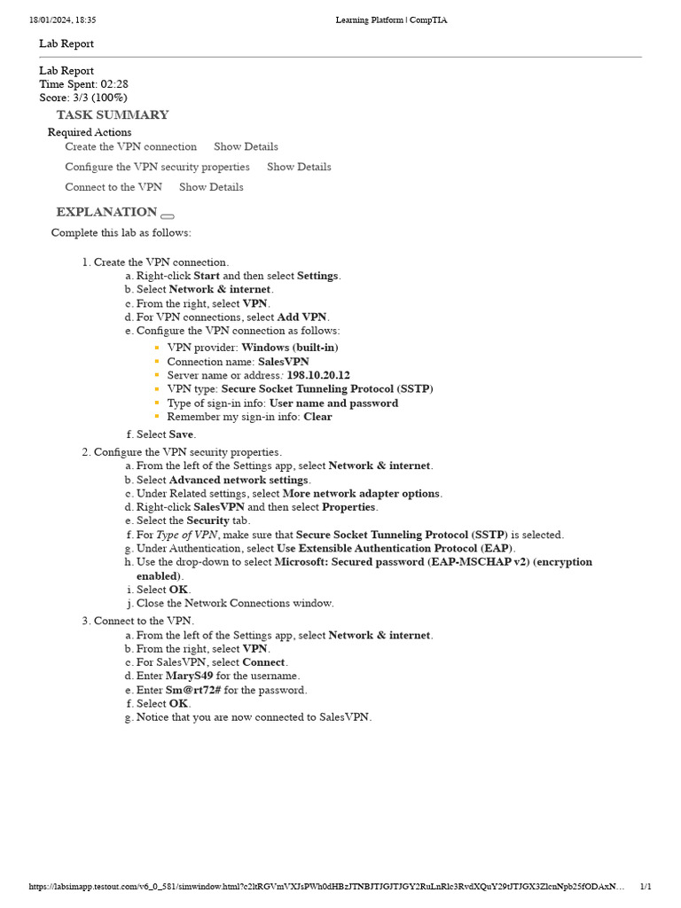 Configure A VPN Connection | PDF | Virtual Private Network | Security