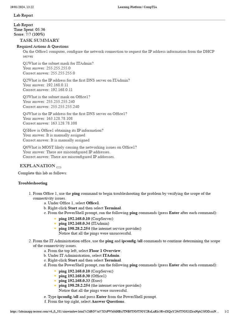 Troubleshoot IP Configuration 3 | PDF | Ip Address | Internet Protocols