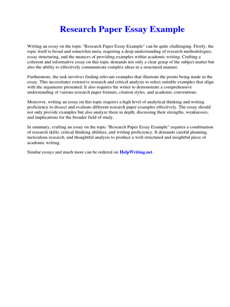 Research Paper Essay Example | PDF
