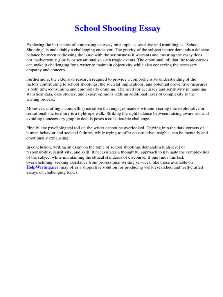 School Shooting Essay | PDF | Copyright Infringement
