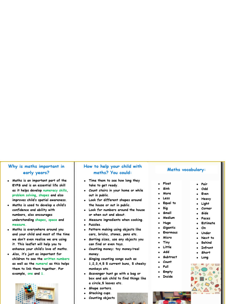 Jess Maths Leaflet | PDF | Toys