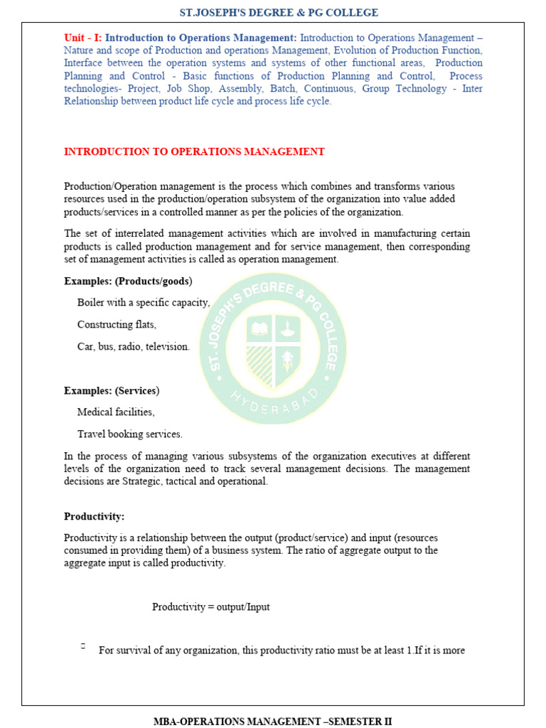 OM_Sem_II | PDF | Inventory | Operations Management