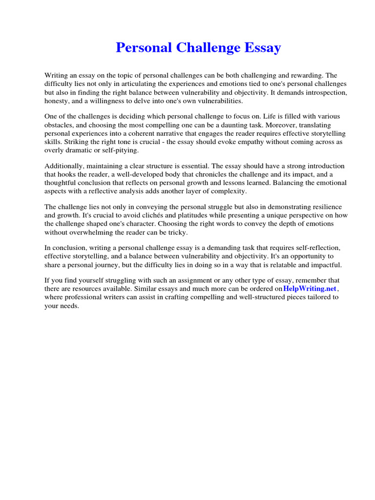 Personal Challenge Essay | PDF | Redox | Zinc