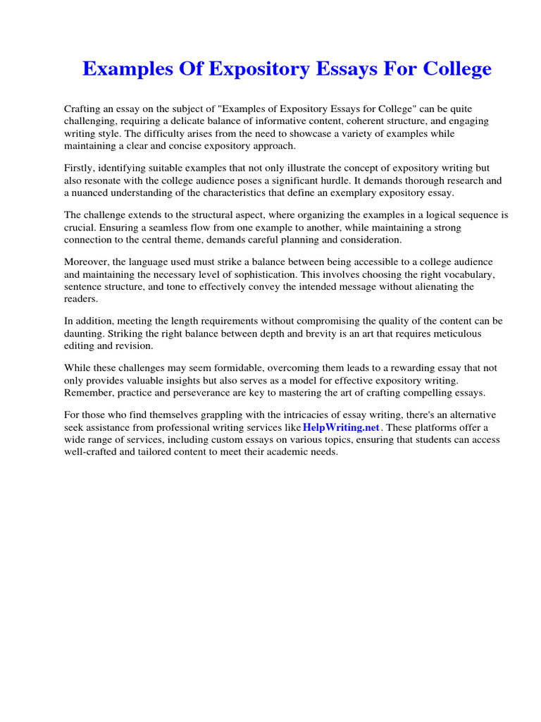 Examples of Expository Essays For College | PDF | Computer Network ...