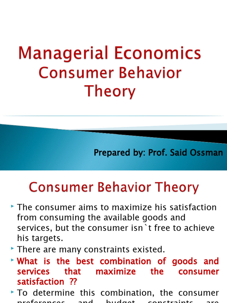 Consumer Behavior Theory CH4 . | PDF | Utility | Economies