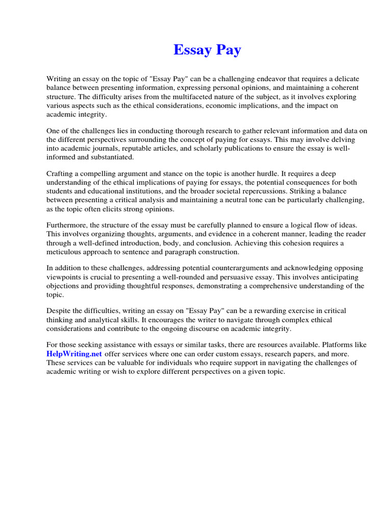 Essay Pay | PDF | Essays | Bp