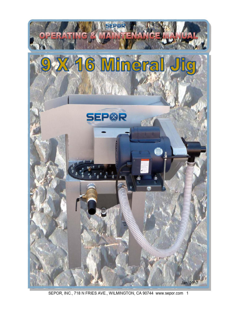 Sepor Jig Operation and Setup Guide | PDF | Mill (Grinding) | Pump