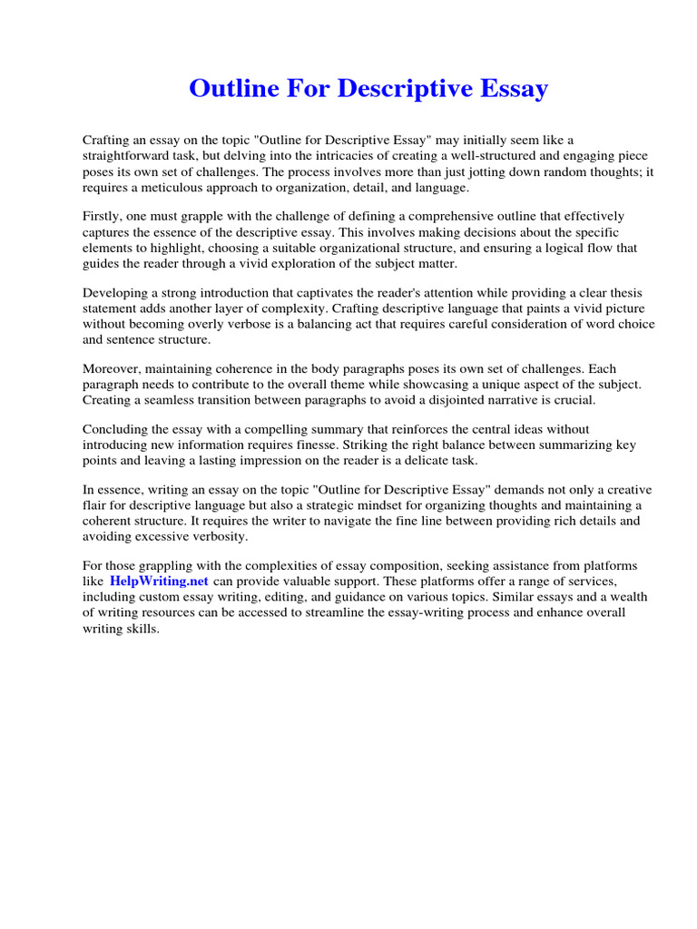 Outline For Descriptive Essay | PDF | Energy Technology | Nuclear Power ...
