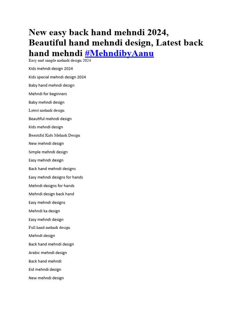 Simple Mehndi Design | PDF