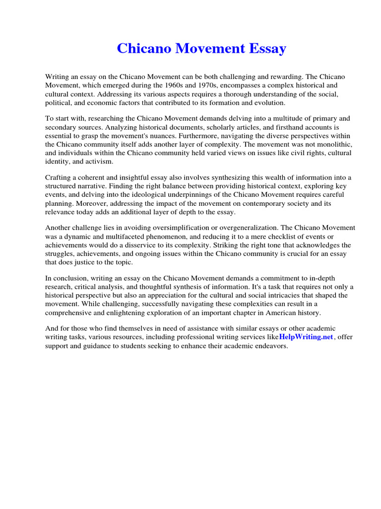 Chicano Movement Essay | PDF | Chicano