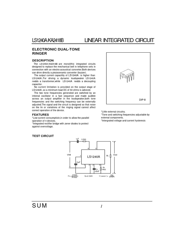 Ls1240a Ka2418b | PDF | Rectifier | Electrical Network