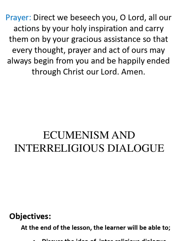 Inter Religious Dialogue and Ecumenism | PDF | Interfaith Dialogue ...