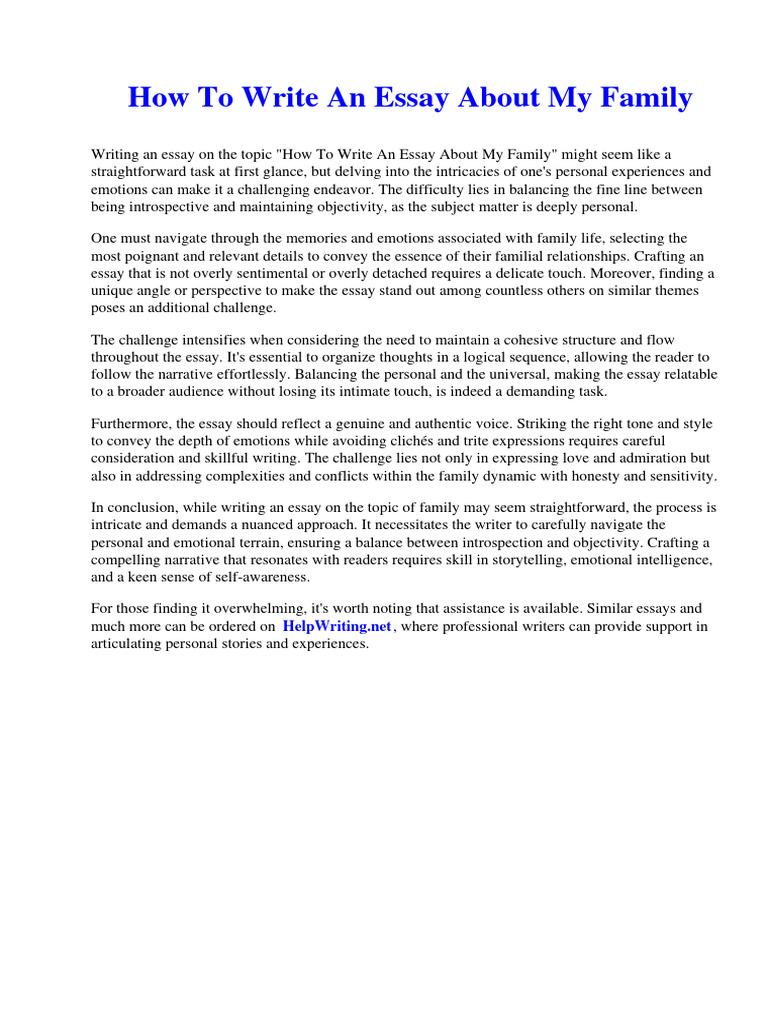 How To Write An Essay About My Family | PDF | Wildfire | Essays