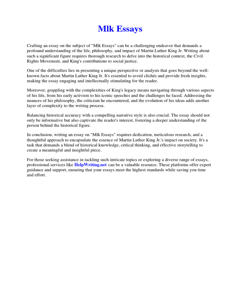 MLK Essays | PDF | Essays | Sustainability