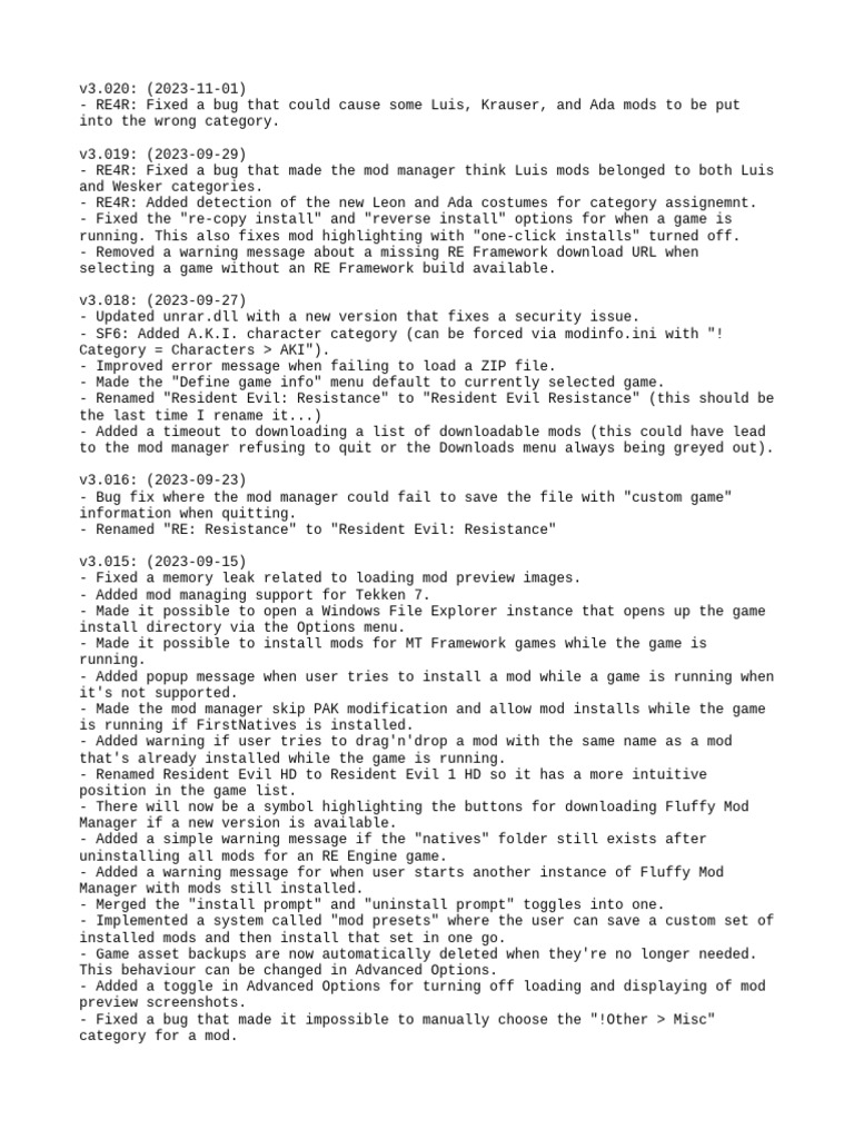 Change Log | PDF | Menu (Computing) | Computer File