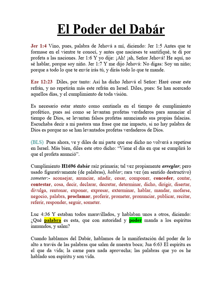 El Poder Del Dabar | PDF | Noé | David