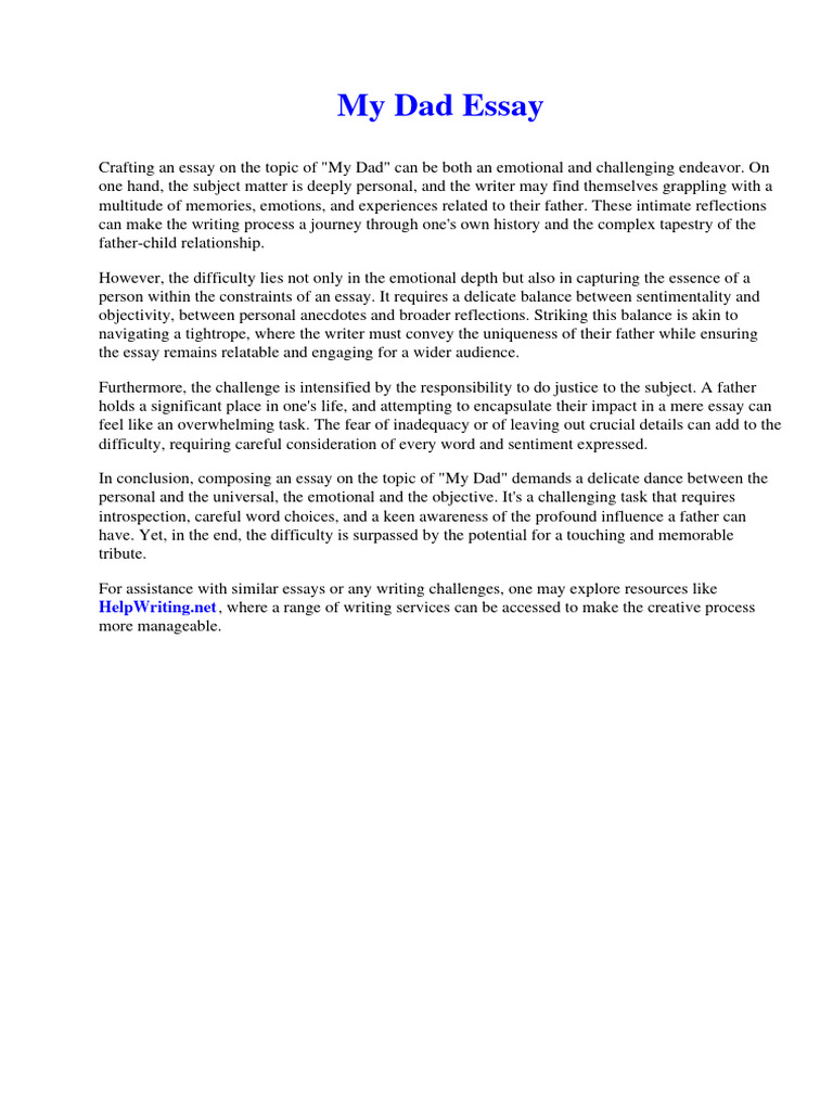 My Dad Essay | PDF | Music Industry | Walmart