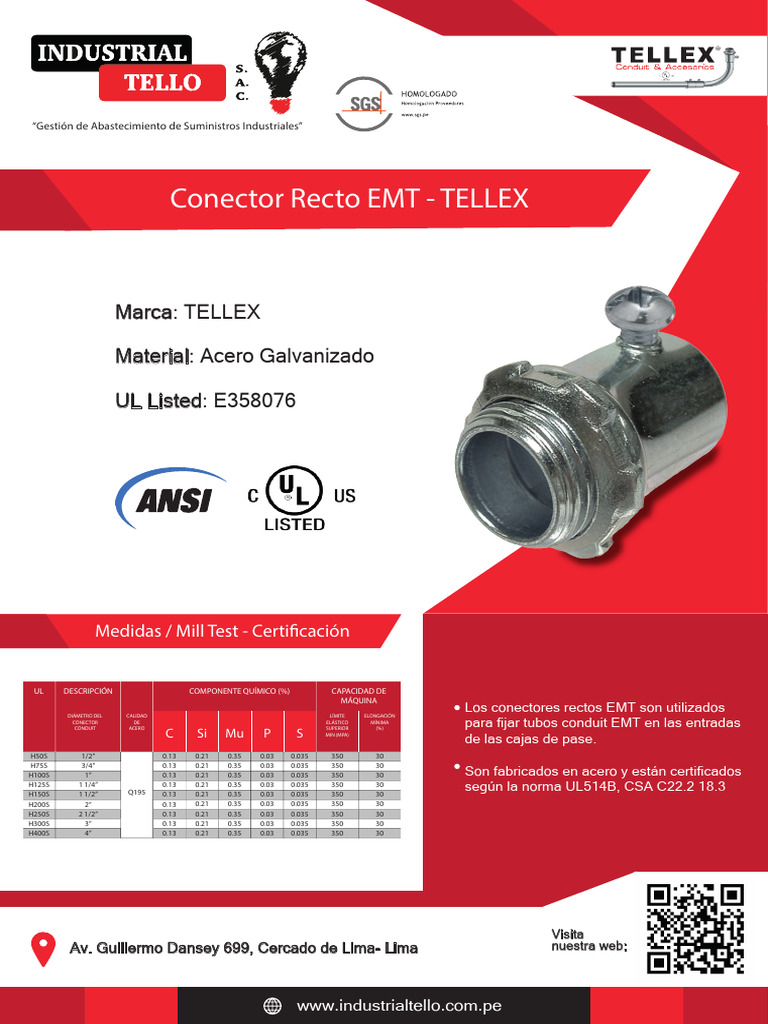FT Tellex Conector Recto | PDF | Rieles | Materiales