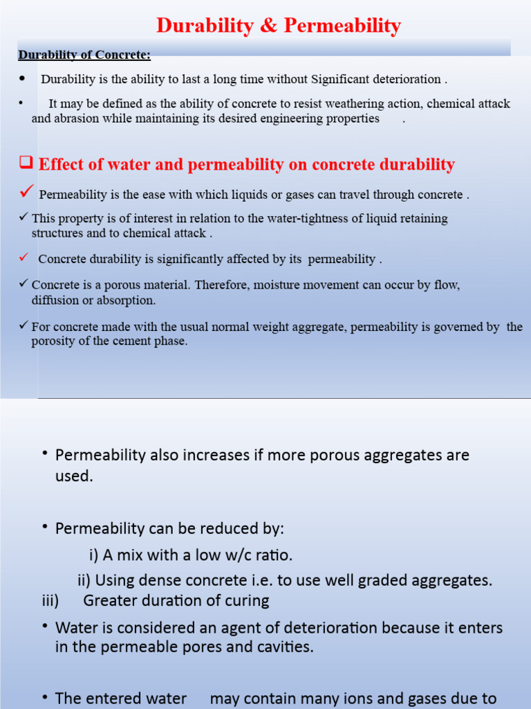 Concrete Durability and Permeability Factors | PDF | Concrete | Corrosion