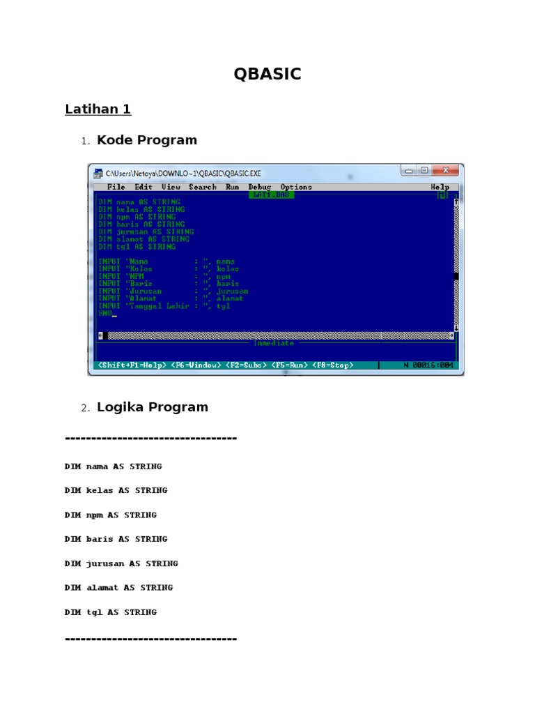 QBASIC | PDF | Metode & Bahan Ajar | Komputer
