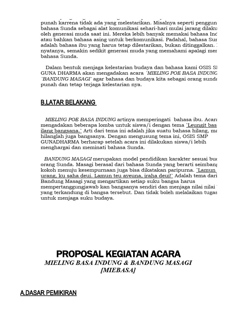 Proposal Kegiatan Acara[1] | PDF