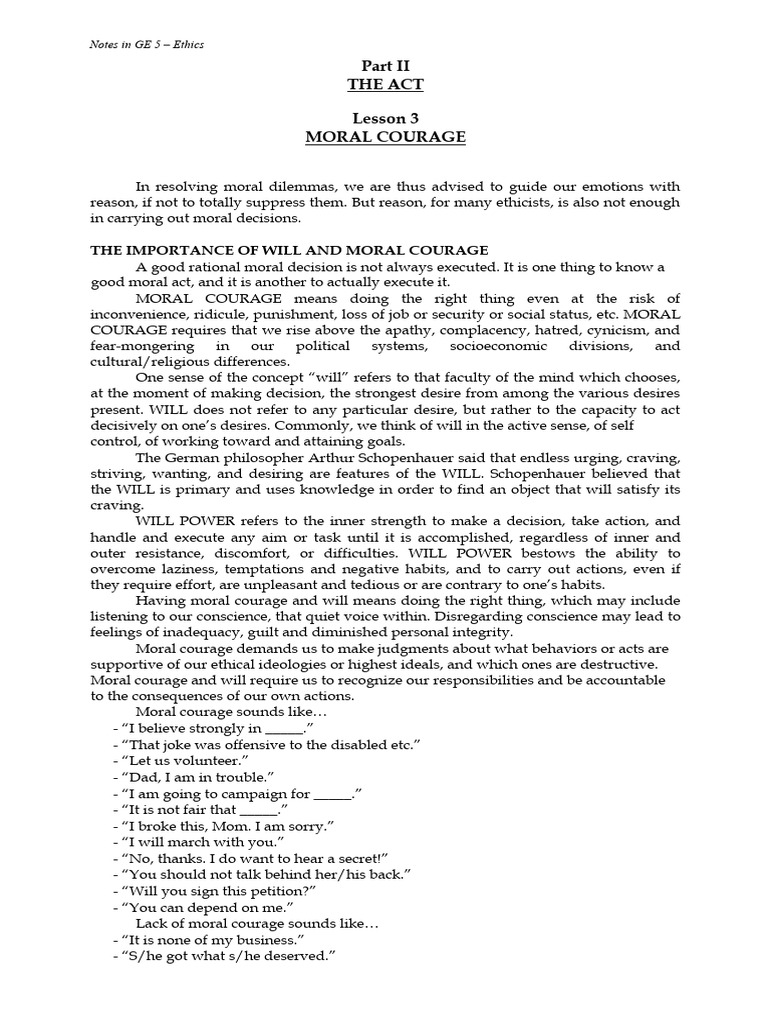 2.3 Moral Courage | PDF | Disciplines | Social Psychology