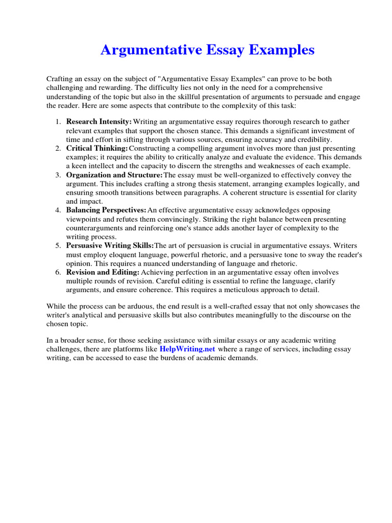 Argumentative Essay Examples | PDF | Essays | Coffee