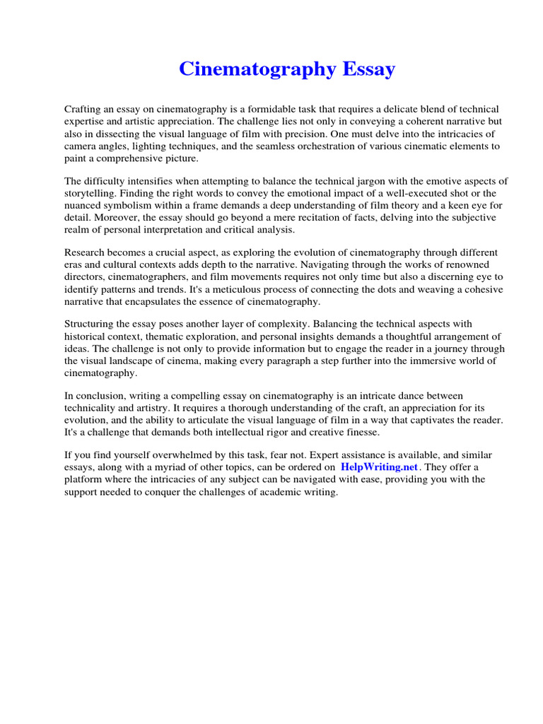 Cinematography Essay | PDF | Elementary Particle | Standard Model