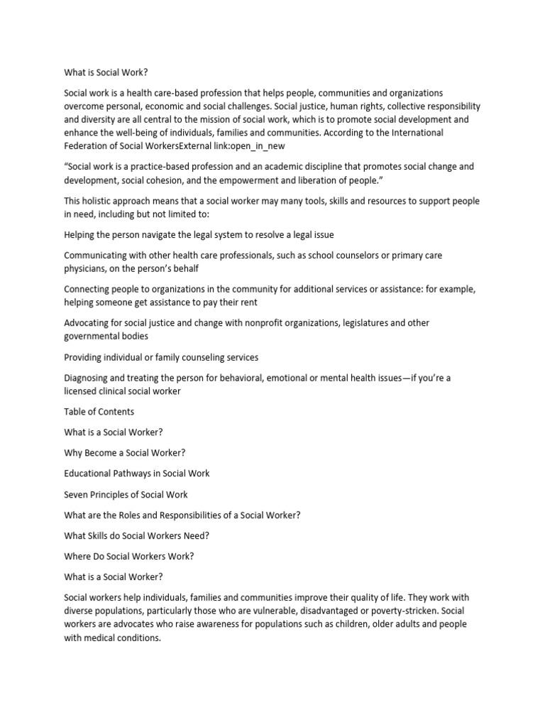 Introduction and Theories of Social Work | PDF | Psychotherapy | Social ...