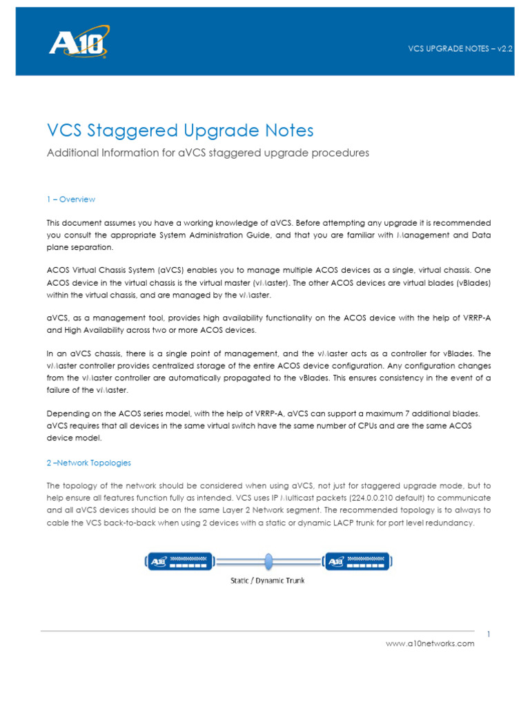 VCS Upgrade Notes | PDF | Computer Network | Network Switch