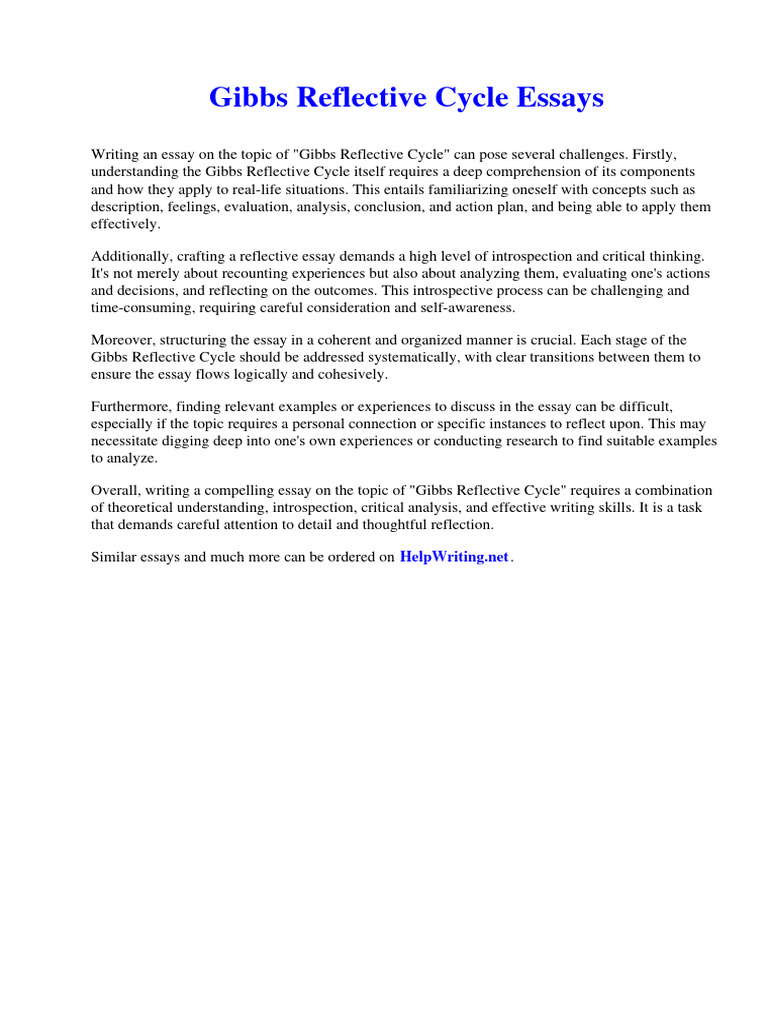 Gibbs Reflective Cycle Essays | PDF | Cost Of Living | Volcano