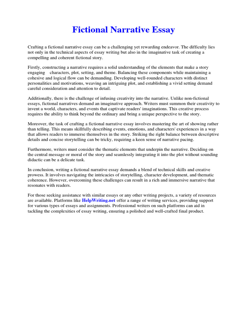 Fictional Narrative Essay | PDF | Narrative | Soul