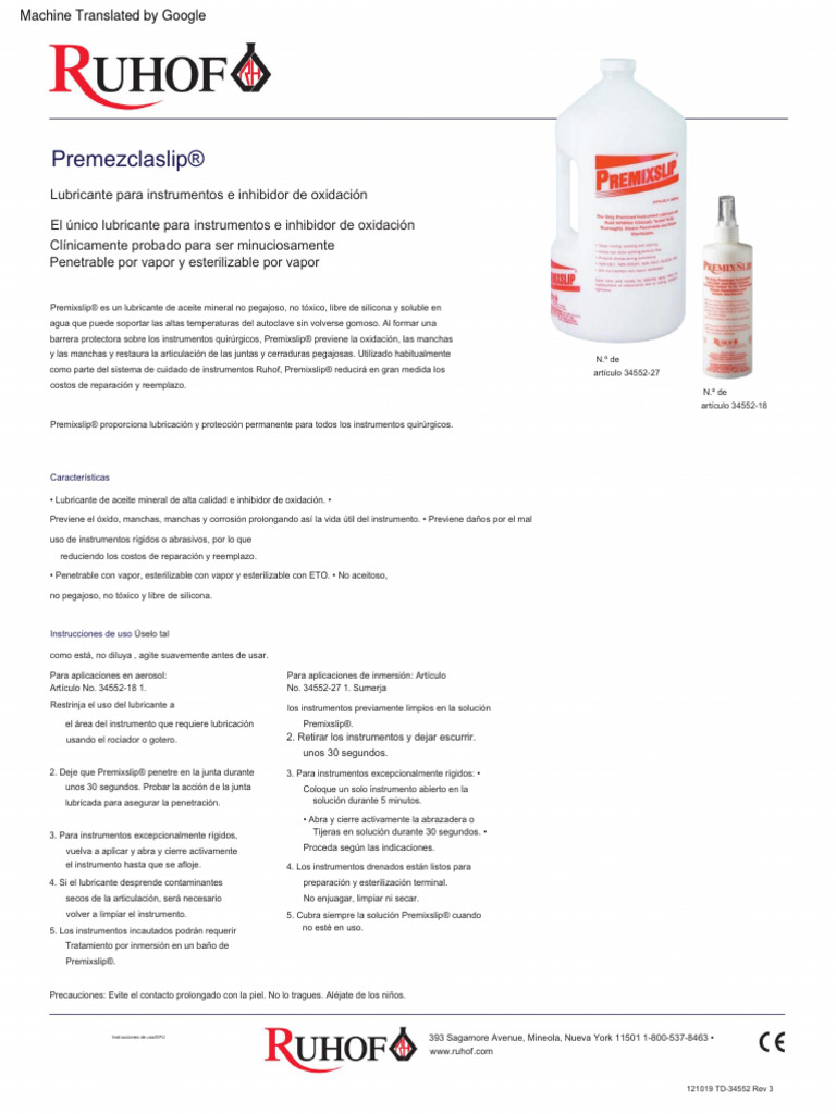 PREMIXSLIP Tech 12.10.19 | PDF | Lubricante | Vapor