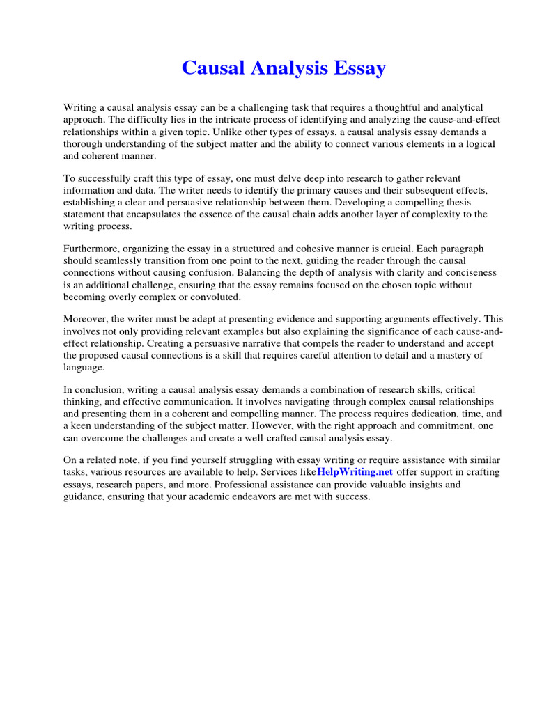 Causal Analysis Essay | PDF | Arthritis | Rheumatoid Arthritis