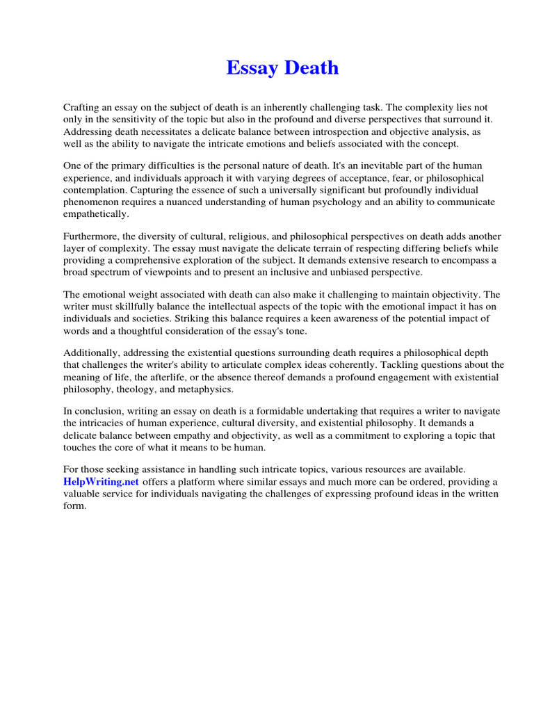 Essay Death | PDF